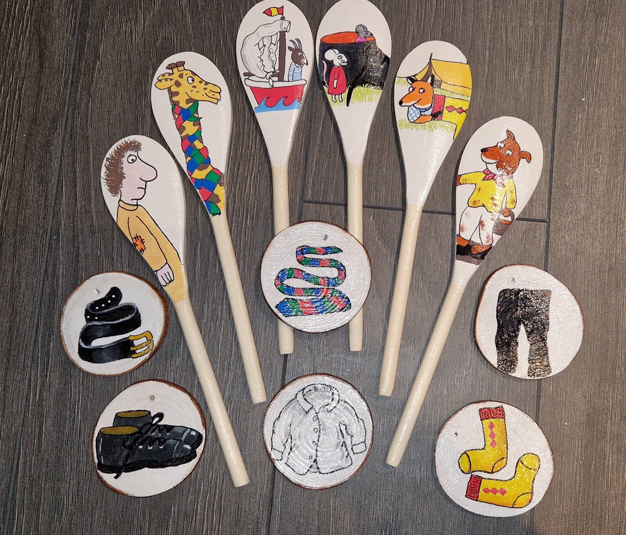 The Smartest Giant in Town Story Spoons and Logs Set. Hand Painted ...