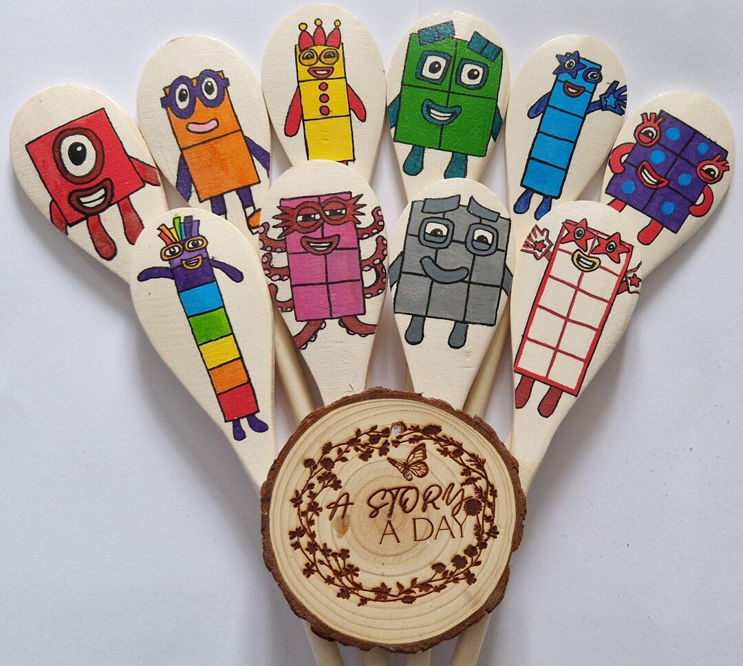 Number Counting Spoons. Blocks. Squares. Count. Preschool Toddler ...