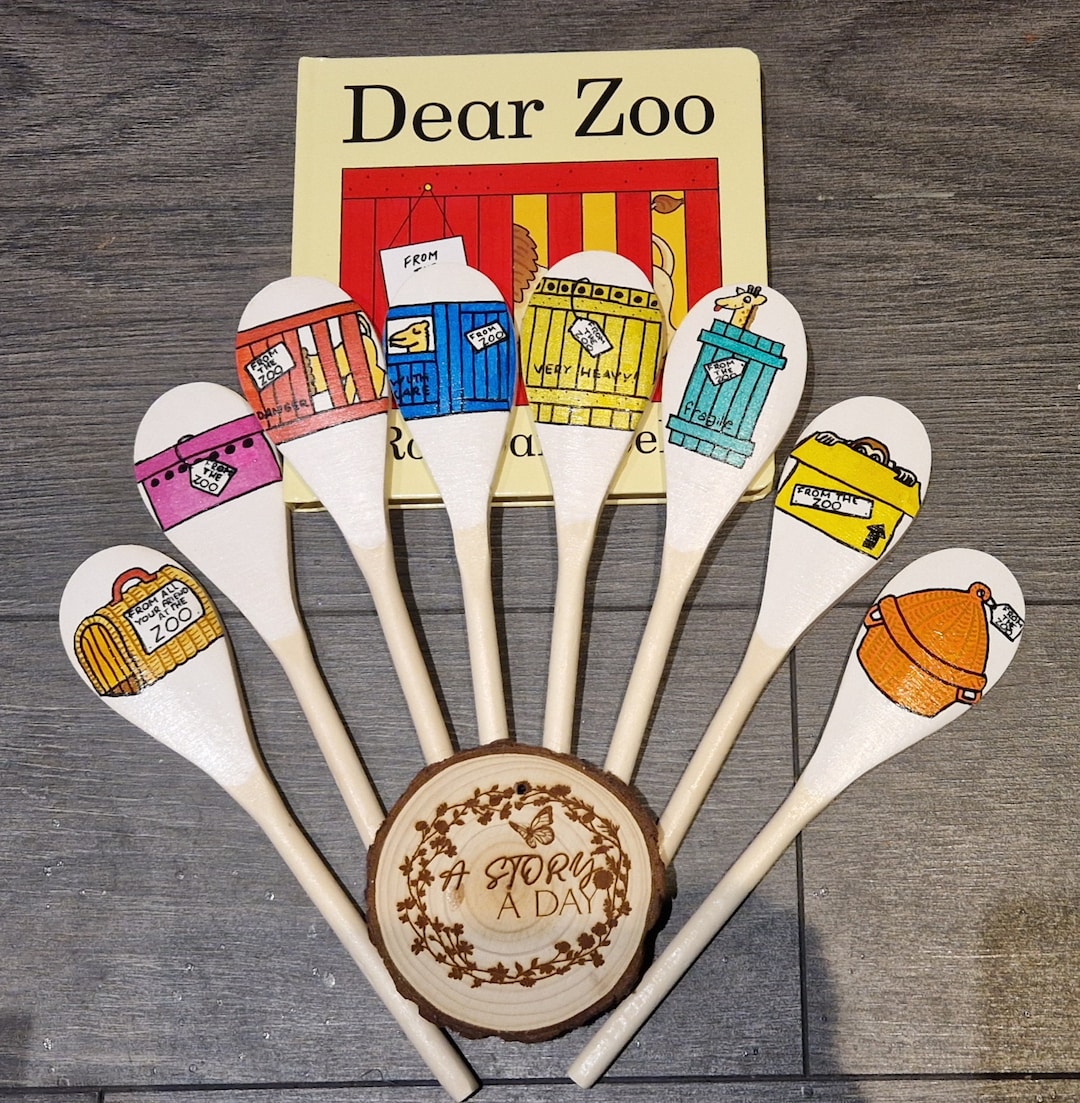 Dear Zoo Inspired Story Spoons. With or Without Book. 8 Spoons Double ...