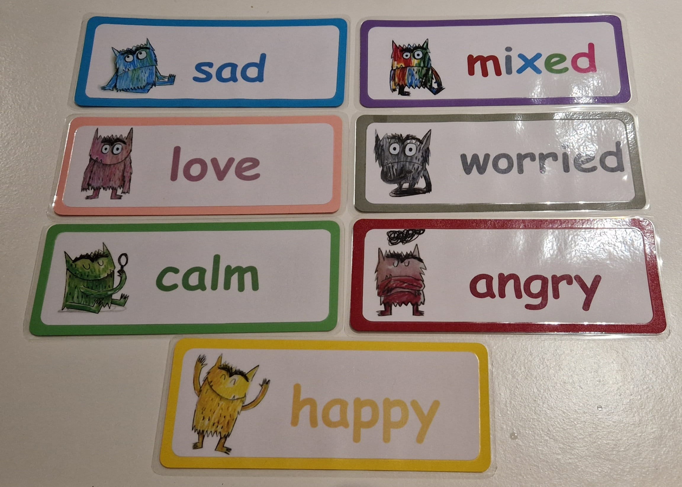 The Colour Monster Story Telling Spoons. Spoon Set or Word Cards. Word ...