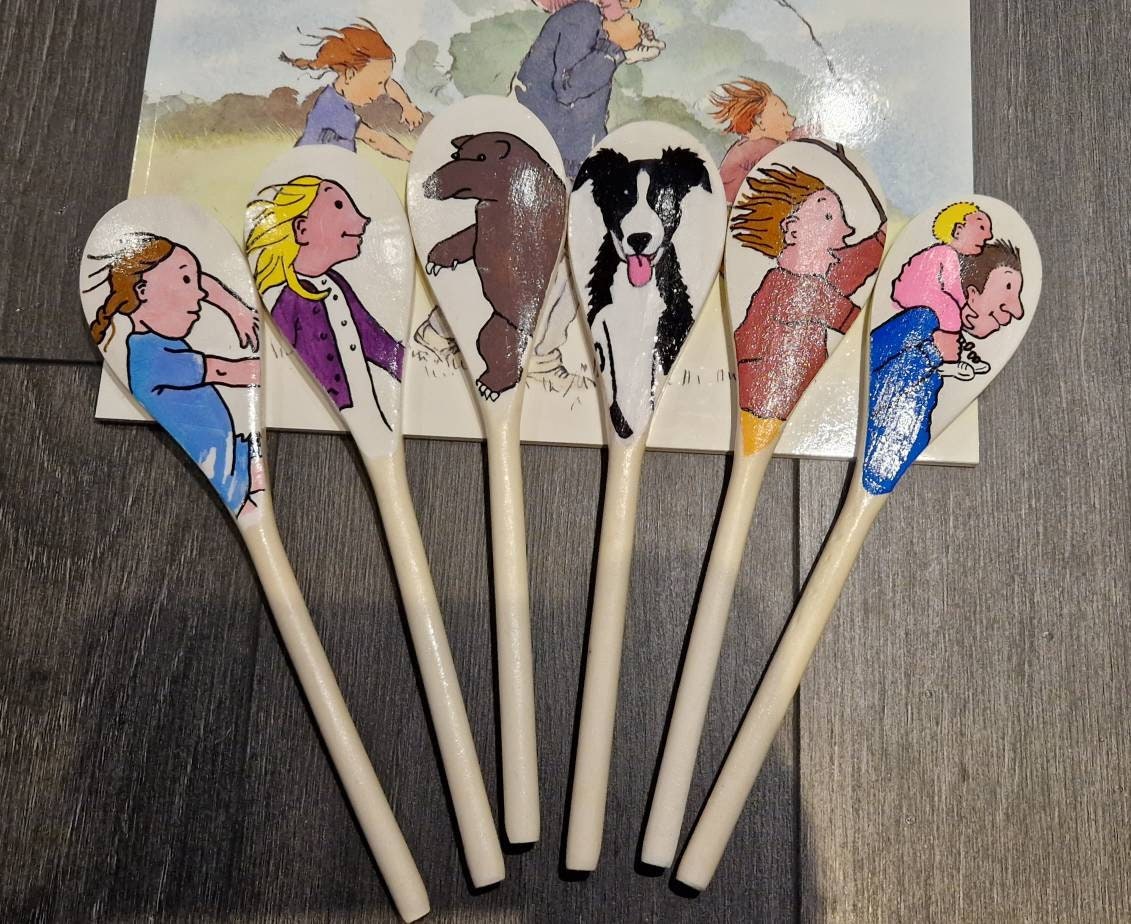 STORY SPOONS and BOOK We're Going on a Bear Hunt Inspired. Painted ...