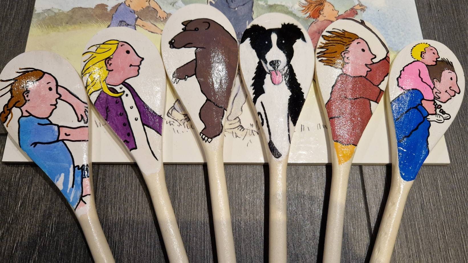 STORY SPOONS and BOOK We're Going on a Bear Hunt Inspired. Painted ...