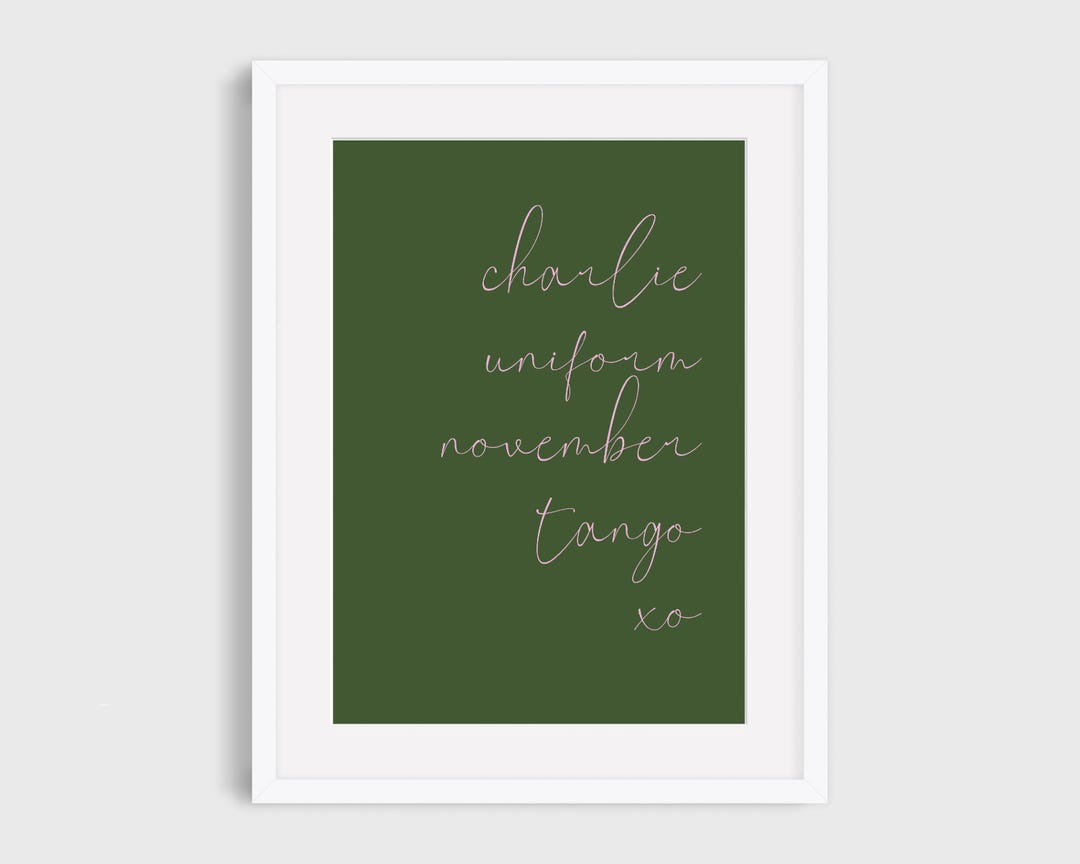 Charlie Uniform November Tango - Digital Print - Sizes A4, A3, A2, A1 ...