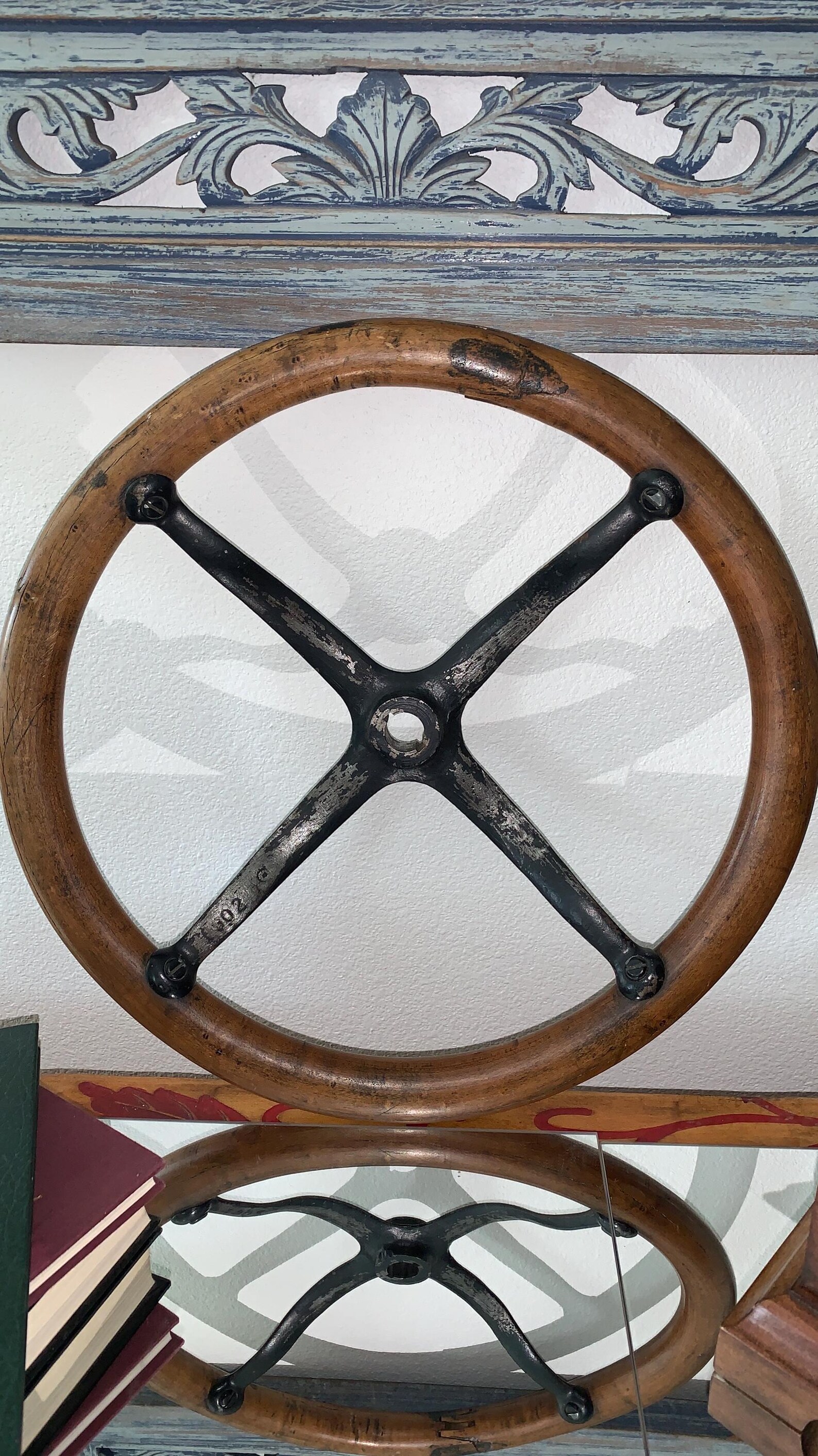 Antique Vintage Wood and Castiron Automotive Steering Wheel 1930s Retro ...