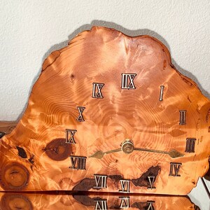 Vintage Quartz Cypress Wood Slab Mantel Clock - Home Decor - Mid ...