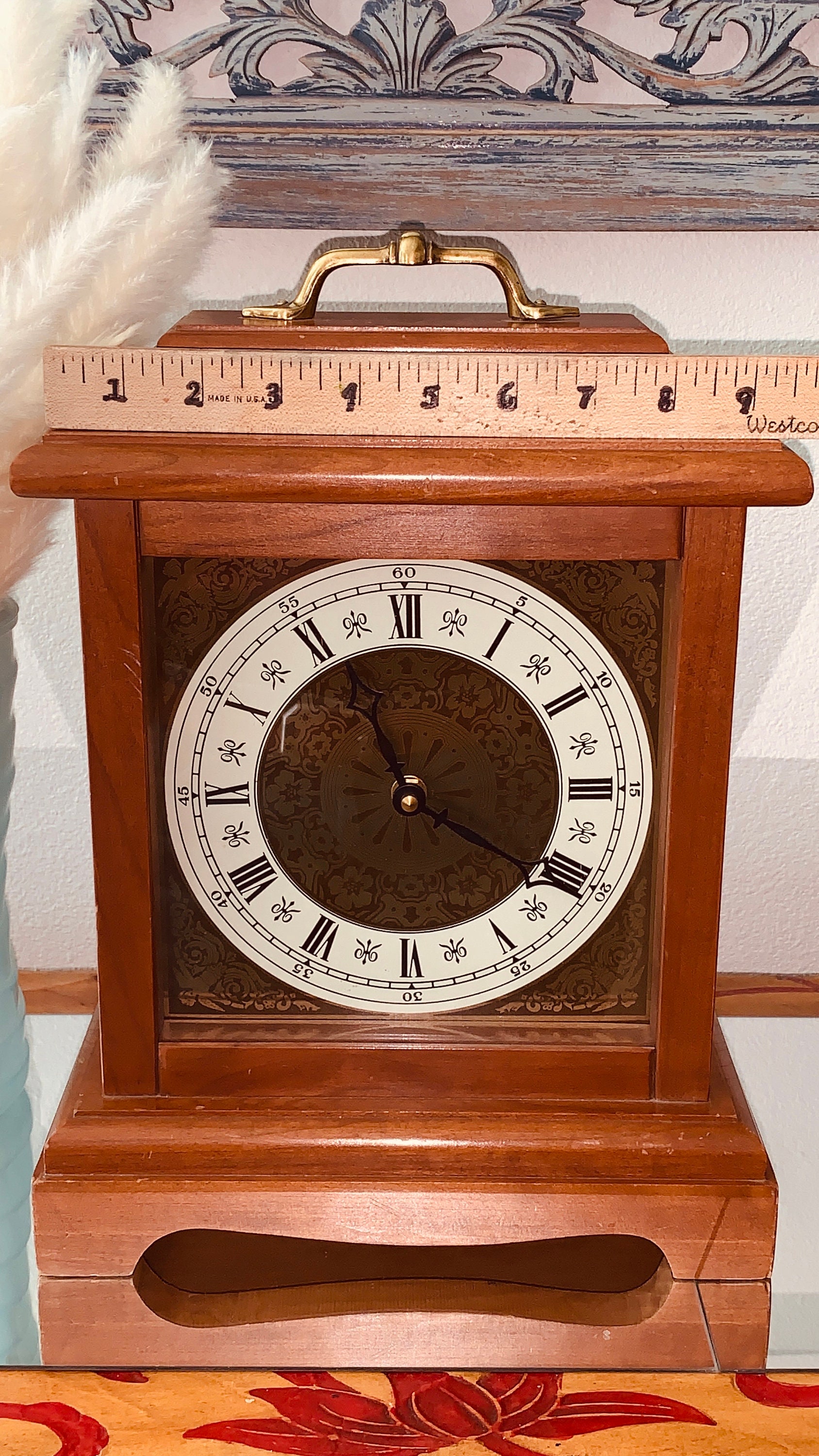 Ornate Vintage Wood Mantel Clock Home Decor MCM - Etsy