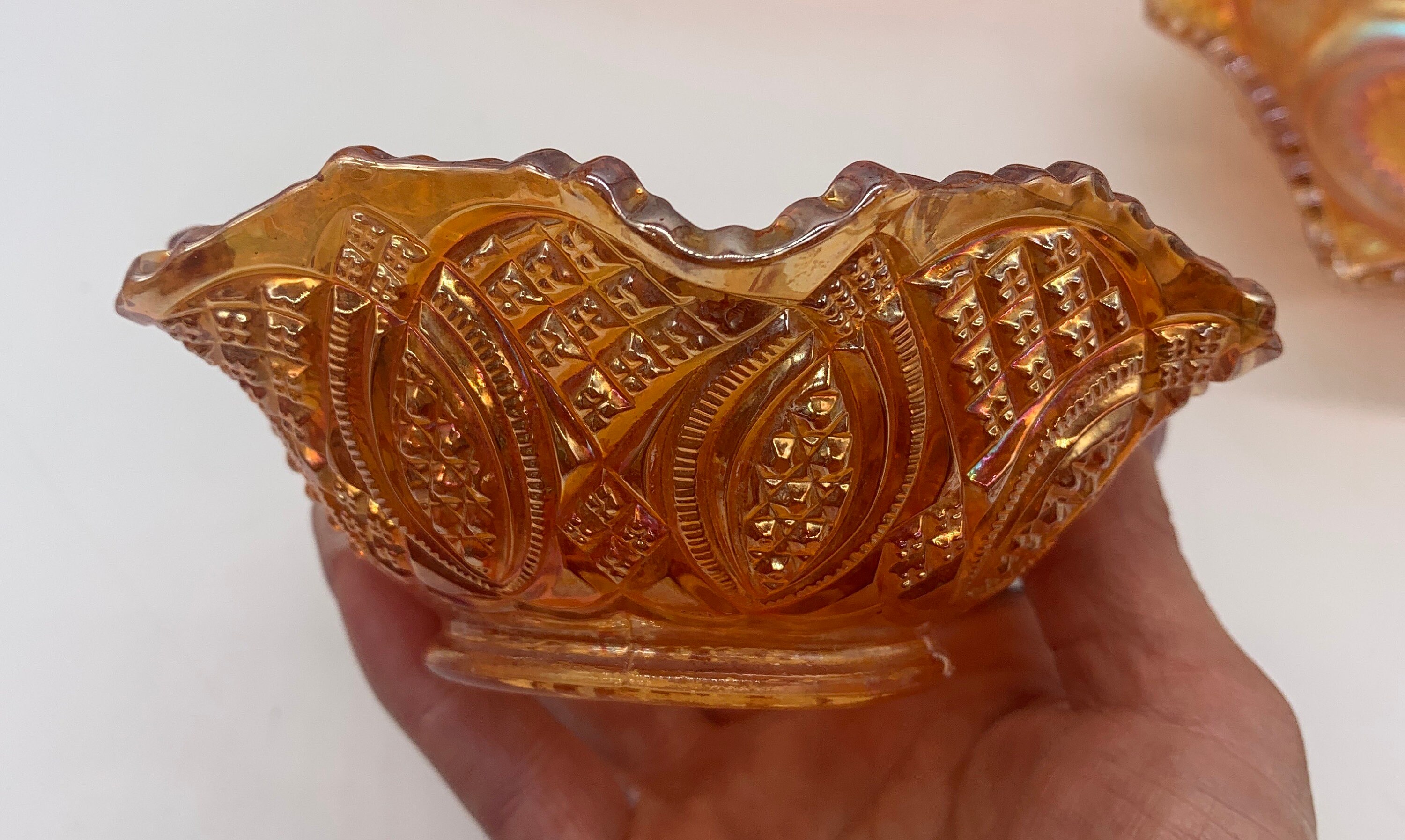 Vintage Imperial Glassware Marigold Cranvail Glass Candy Dish ...