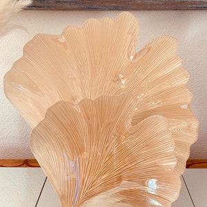 Set of Two Art Glass Ginko Leaf Decorative Platters/ Plates - Home ...