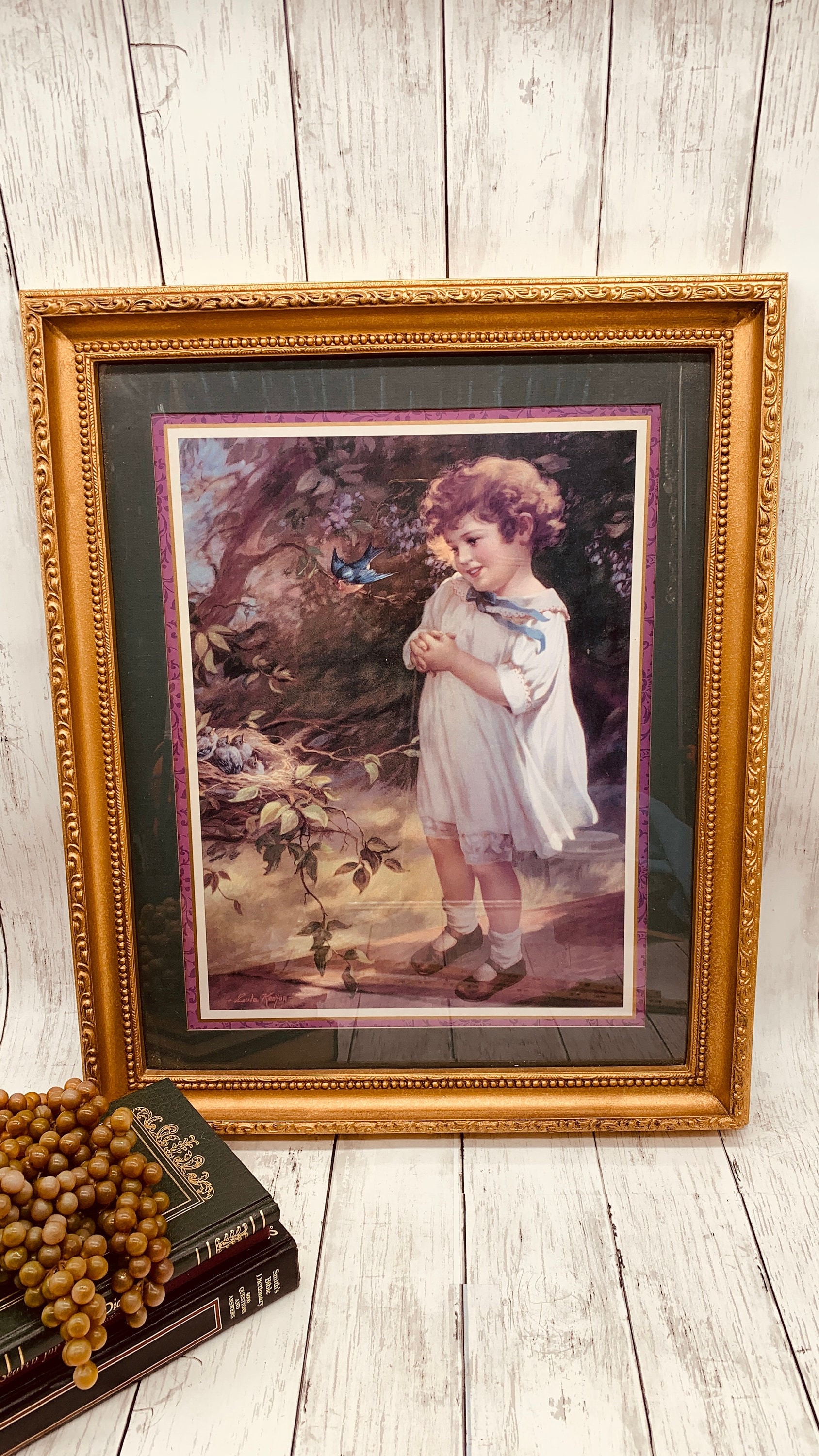 Vintage Framed Wall Art Home Interiors by Zula Kenyon, Blue Bird - Etsy