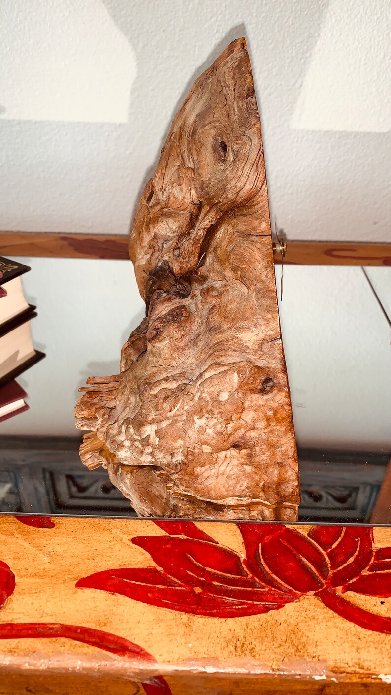 Vintage Quartz Cypress Wood Slab Mantel Clock - Home Decor - Mid ...