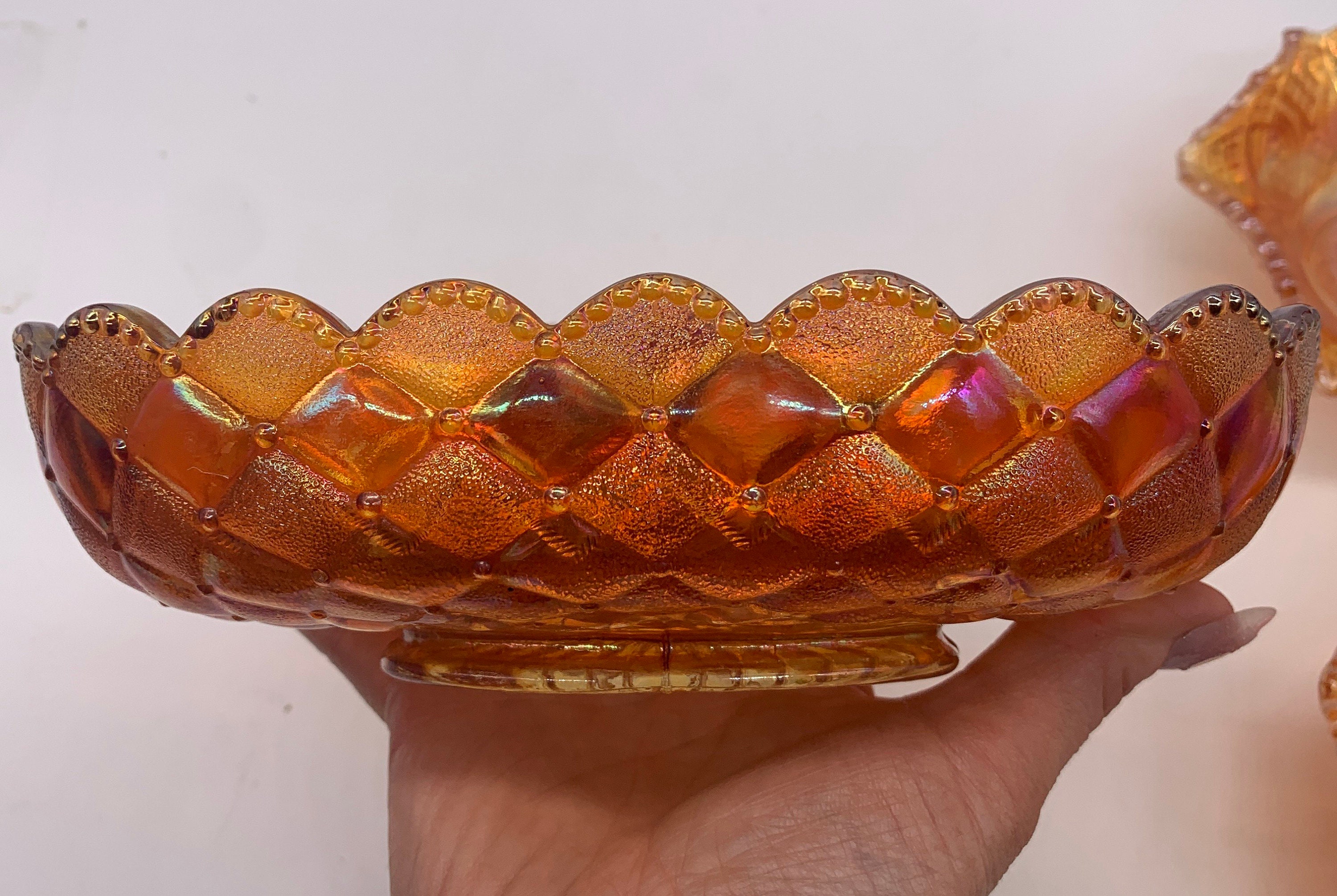 Vintage Imperial Glassware Marigold Cranvail Glass Candy Dish ...