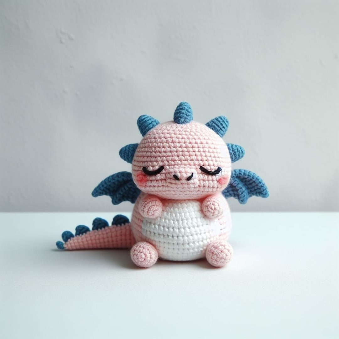 Sleepy Dragon Crochet Pattern , Amigurumi Chubby Sleepy Dragon Crochet ...