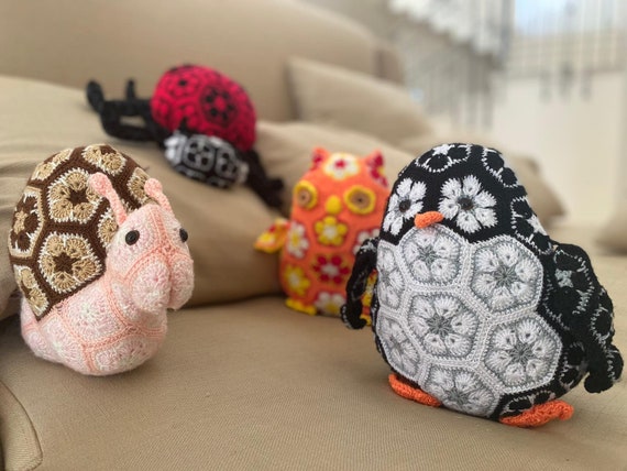 African Flower Animal Crochet Pattern Set of 4 Amigurumi | Etsy