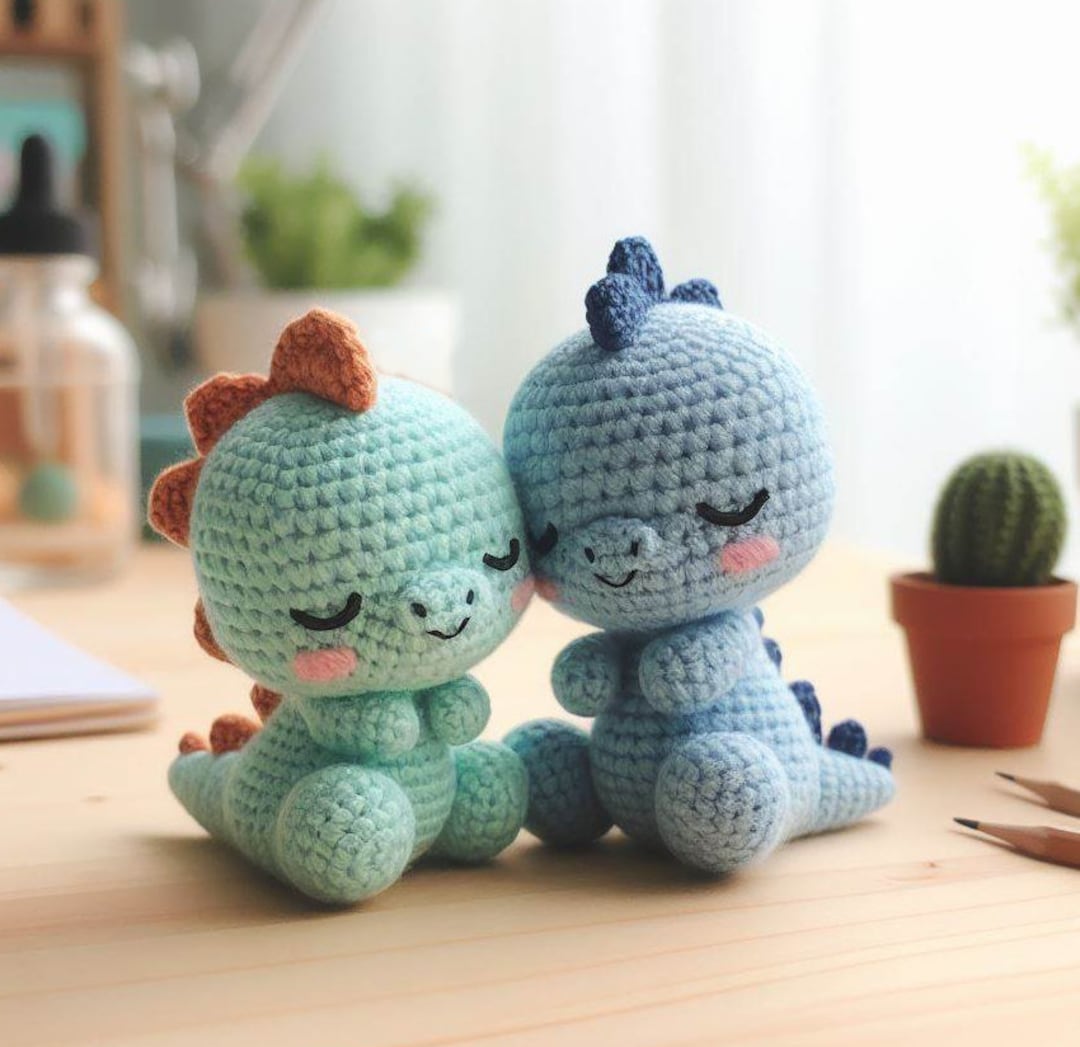 Sleeping Dino Crochet Pattern , Amigurumi Baby Dinosaur Crochet PDF ...
