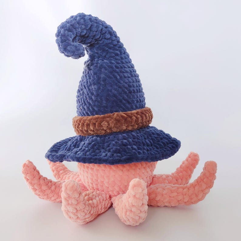 No Sew Octopus Wizard Crochet Pattern , Amigurumi Beginners Animal ...