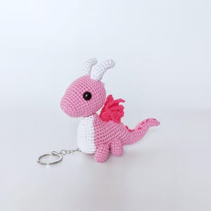 Pink Dragon Keychain Crochet Pattern, Simple Beginners Mini Fantasy ...