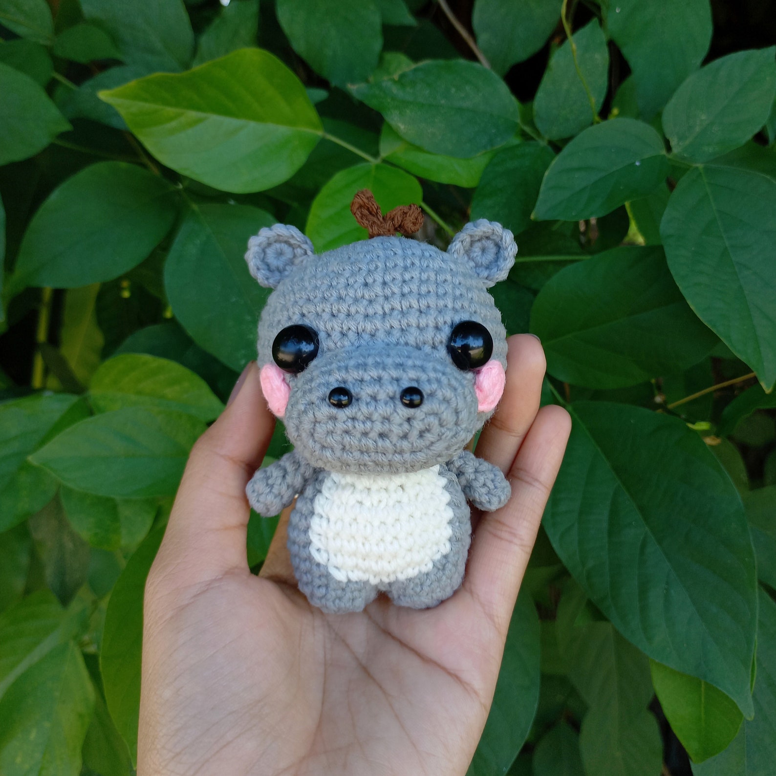 Tiny Hippo Crochet Pattern , Amigurumi Mini Hippopotamus Crochet PDF ...