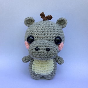 Tiny Hippo Crochet Pattern, Amigurumi Animal PDF (beginner) - Etsy