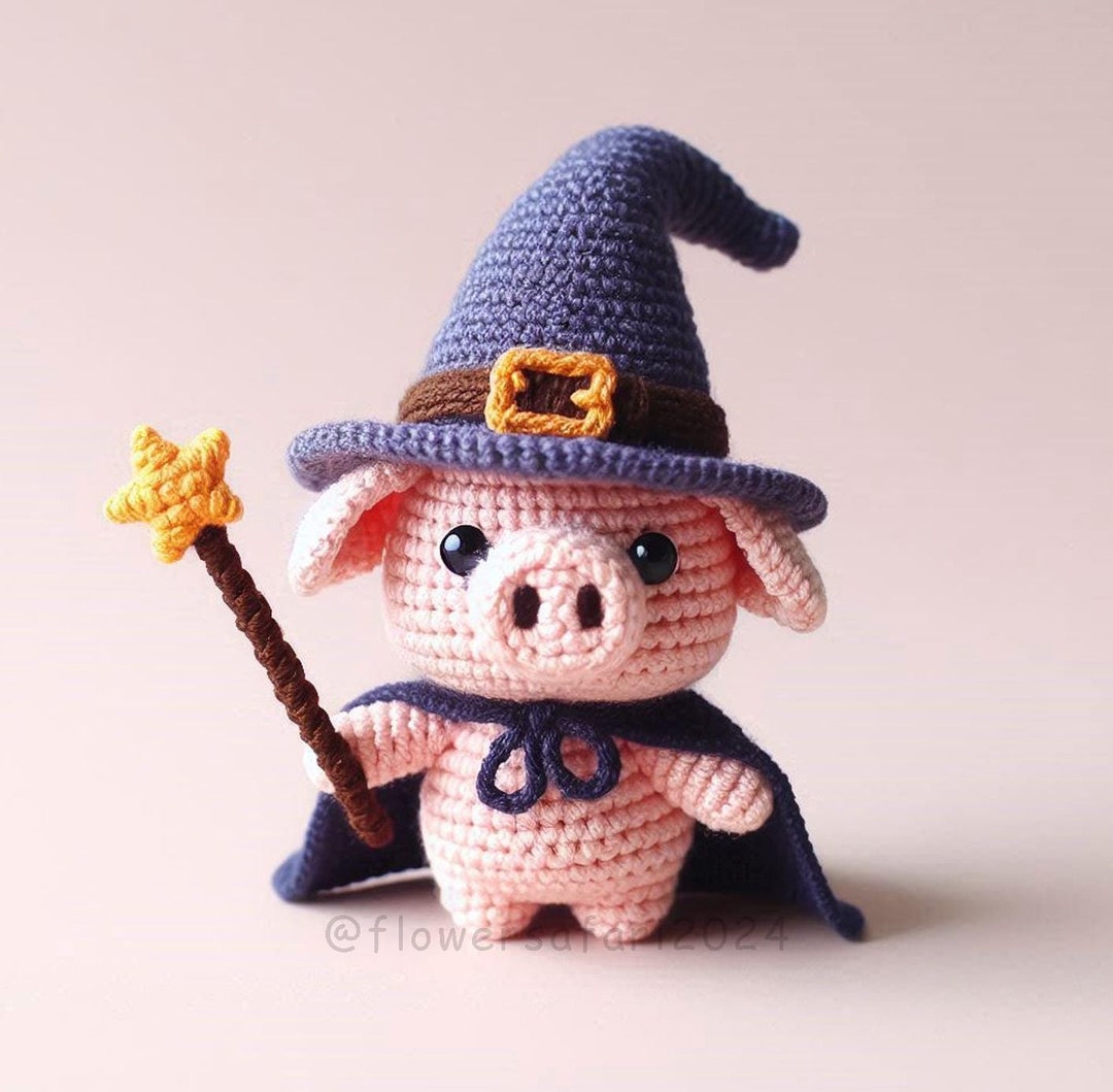 Pig Wizard Crochet Pattern, Amigurumi Farm Animal (PDF Ebook) - Etsy