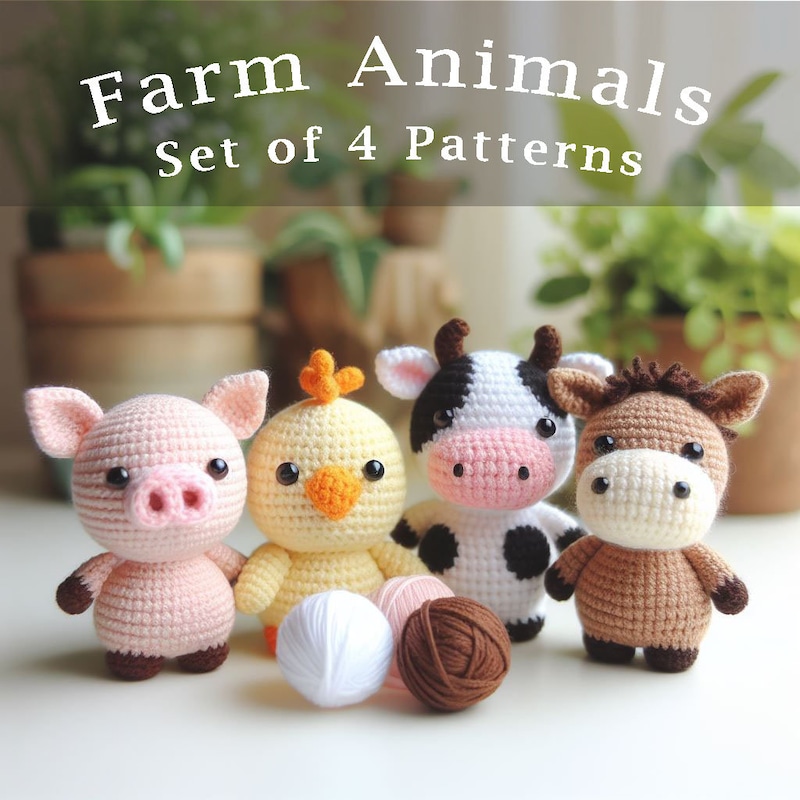 Crochet Farm Animals Sets - Etsy