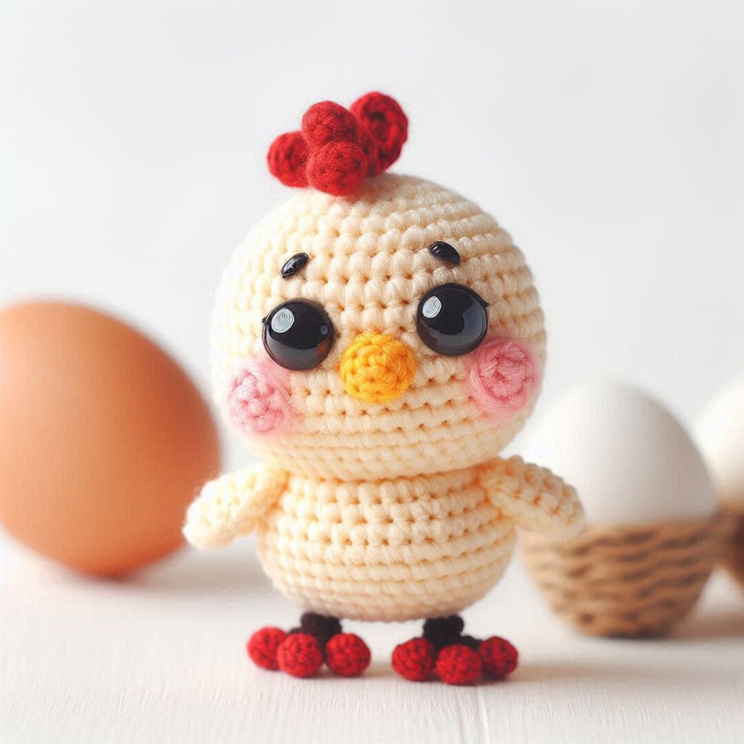 Small Chicken Crochet Pattern , Amigurumi Mini Chick Farm Animal ...