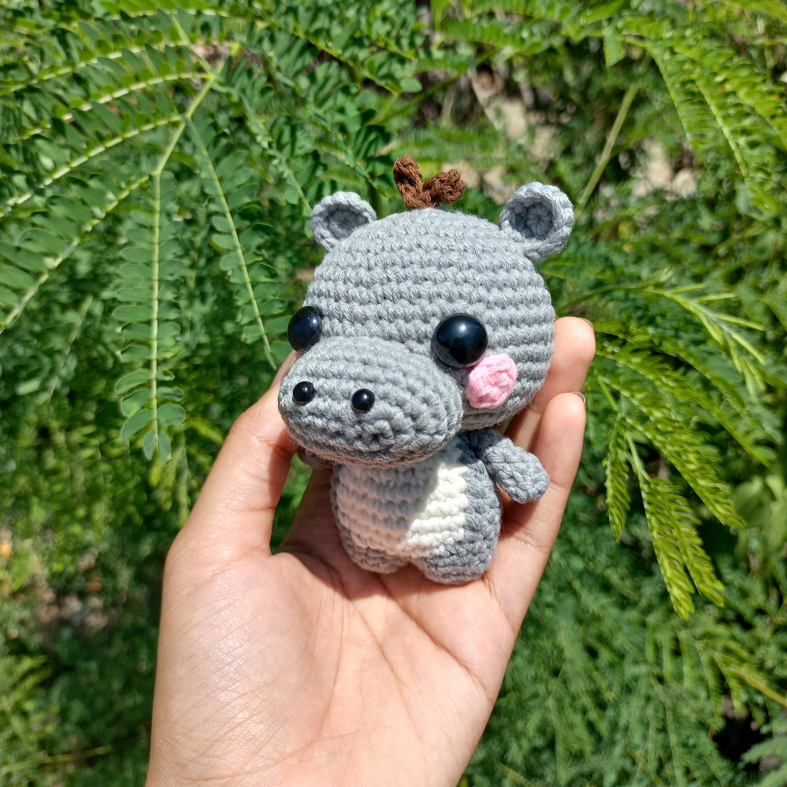 Tiny Hippo Crochet Pattern, Amigurumi Animal PDF (beginner) - Etsy