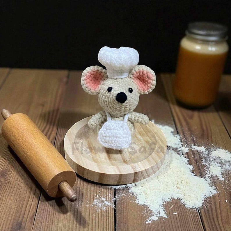 Mouse Chef Key Crochet PDF Pattern , Amigurumi Wizard Pet Mouse Funny ...