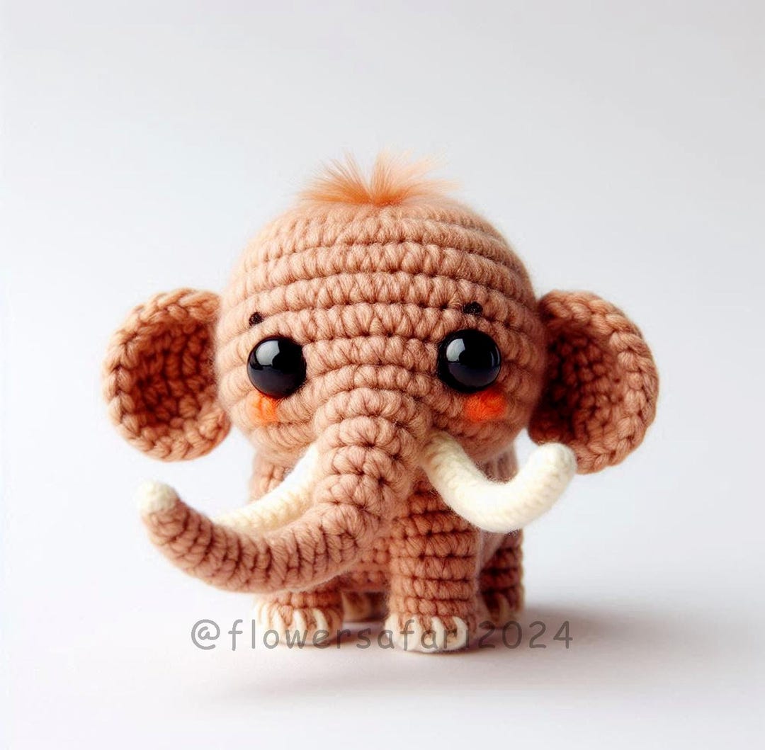 Mammoth Crochet Pattern PDF, Amigurumi Elephant Jungle Animal Crochet Ebook , Beginners Small ...