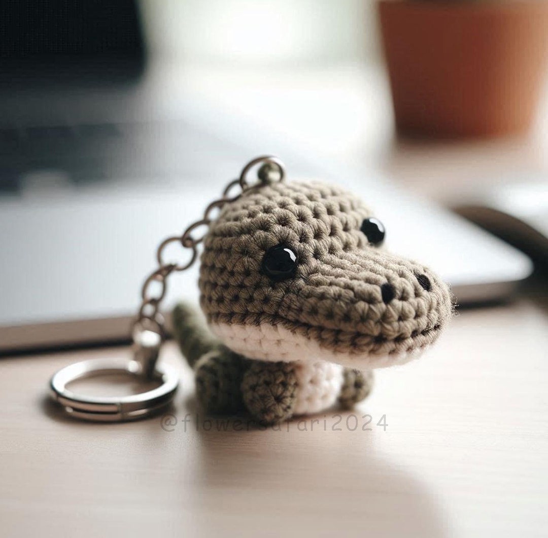 Crocodile Keychain Crochet Pattern, Alligator Mini Amigurumi Animal ...