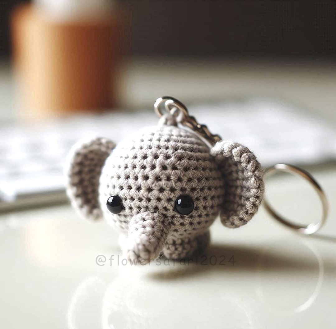 Elephant Keychain Crochet Pattern, Simple Easy Mini Amigurumi Animal ...