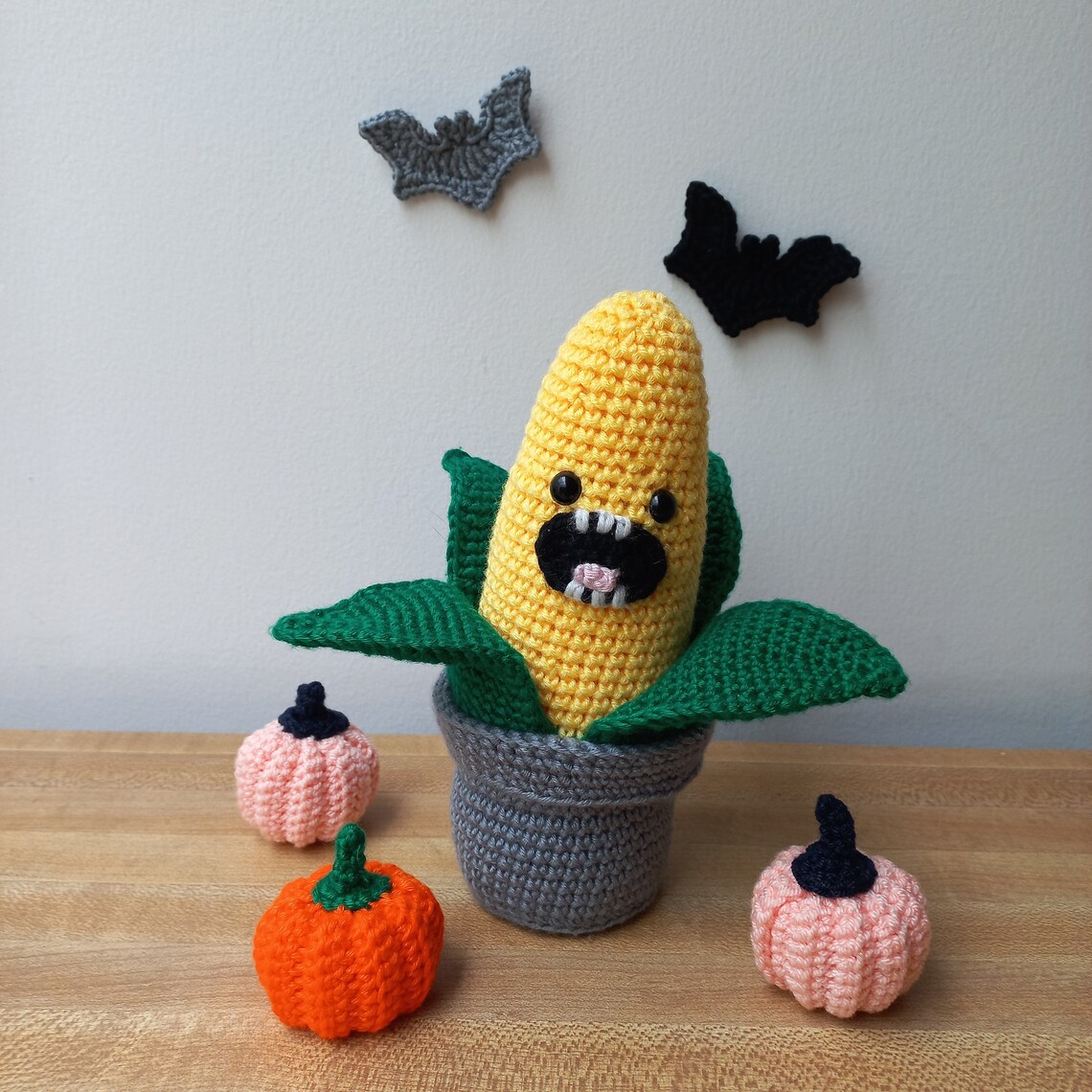 Halloween Spooky Corn Crochet Pattern , Amigurumi Small Funny Vegetable ...