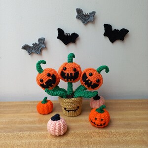 Halloween Pumpkins Crochet Pattern , Amigurumi Small Flower Monster Crochet PDF, Beginners ...