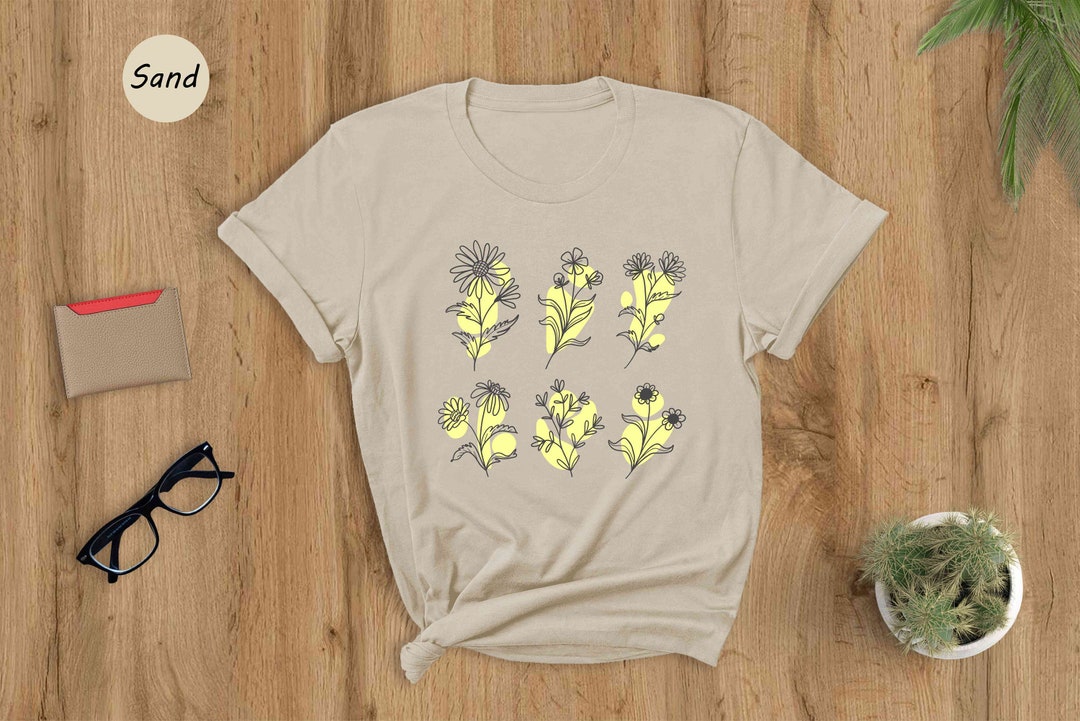 Wild Flower Shirt, Botanical Tee, Floral Tee, Flowers Shirt, Summer ...