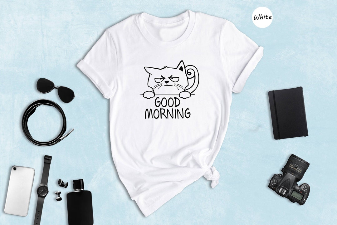 Good Morning Cat Shirt, Snooze Cat Tee, Cat Shirt, Cat Lover Tee, Kitty ...