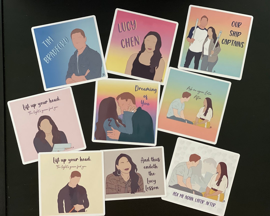 The Rookie Stickers Chenford Romance Collection Tim Bradford, Lucy Chen ...