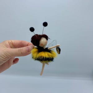 Thank You Gift Needle Felted Fairy Bumble Bee. Felt Beautiful, Wool Art ...
