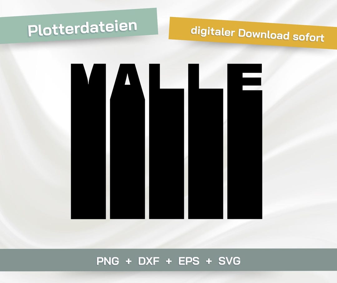 Plotter File MALLE Letters With Bars Block Png Eps Svg Dxf Mallorca ...