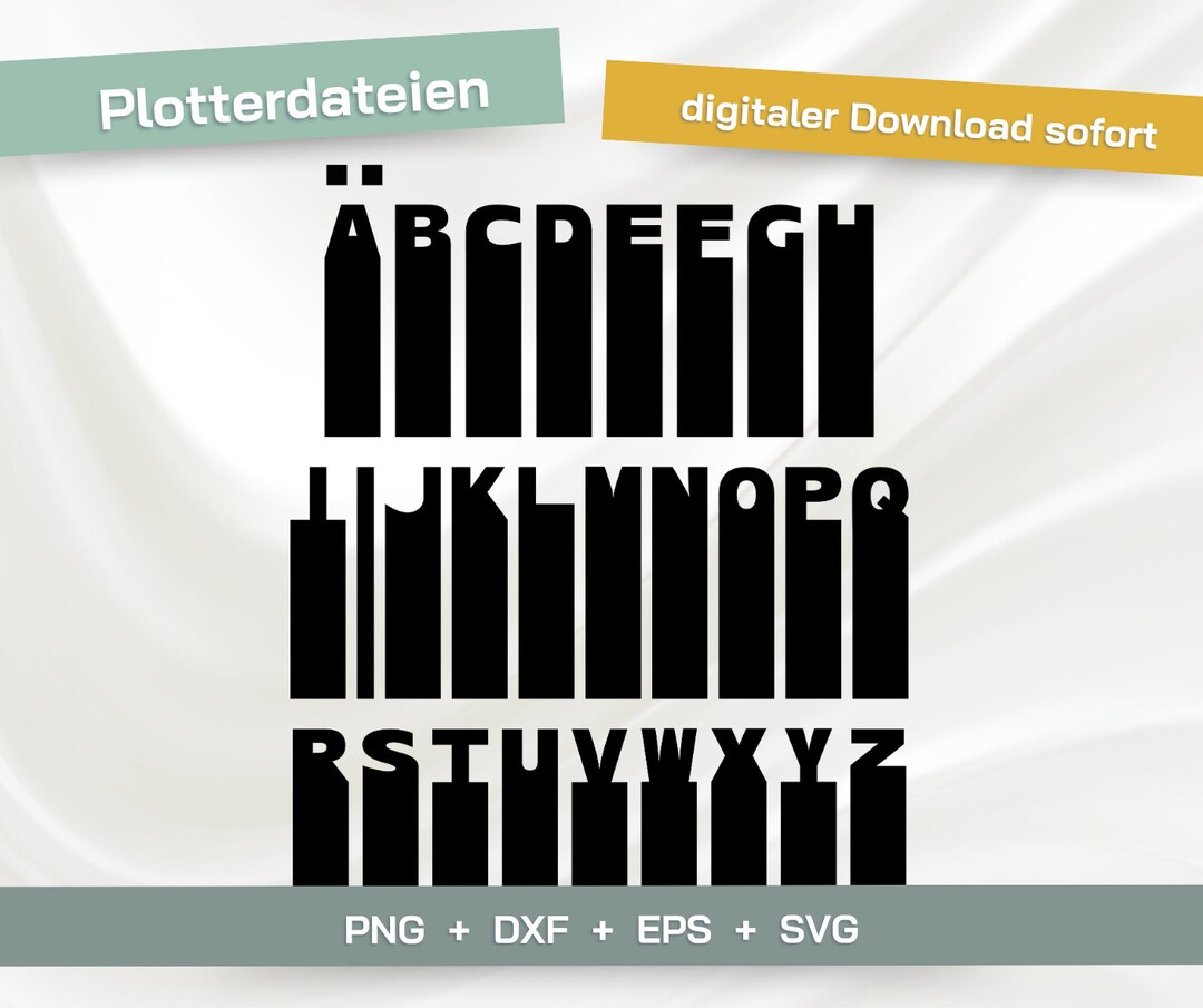 Plotter File Letter Bars as Png, Dxf, Eps and Svg for Immediate ...