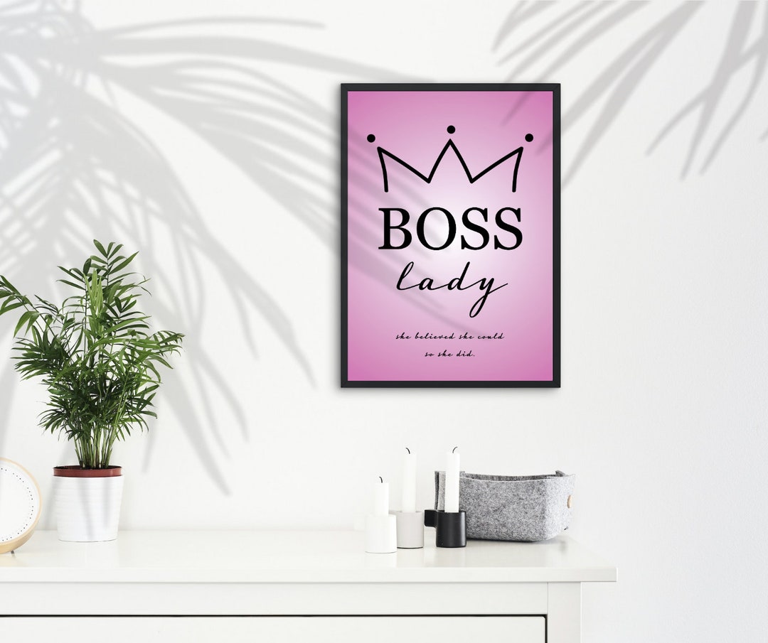 BOSS Lady Poster Postcard Poster A3 A4 A5 A6 Graphic File Pink Girl ...
