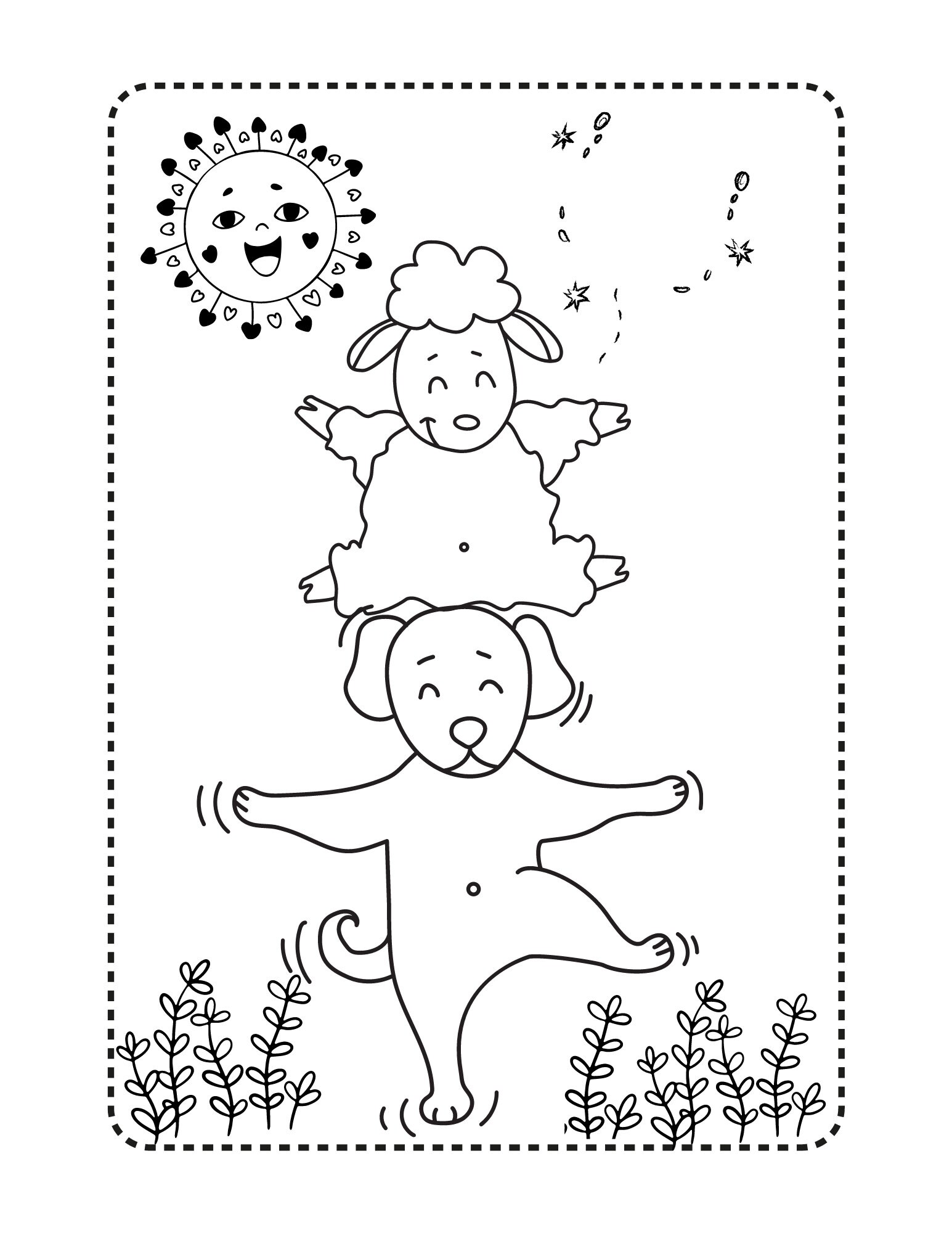 Yoga Kids and Animals Coloring Pages, Meditation Coloring, Chakras ...