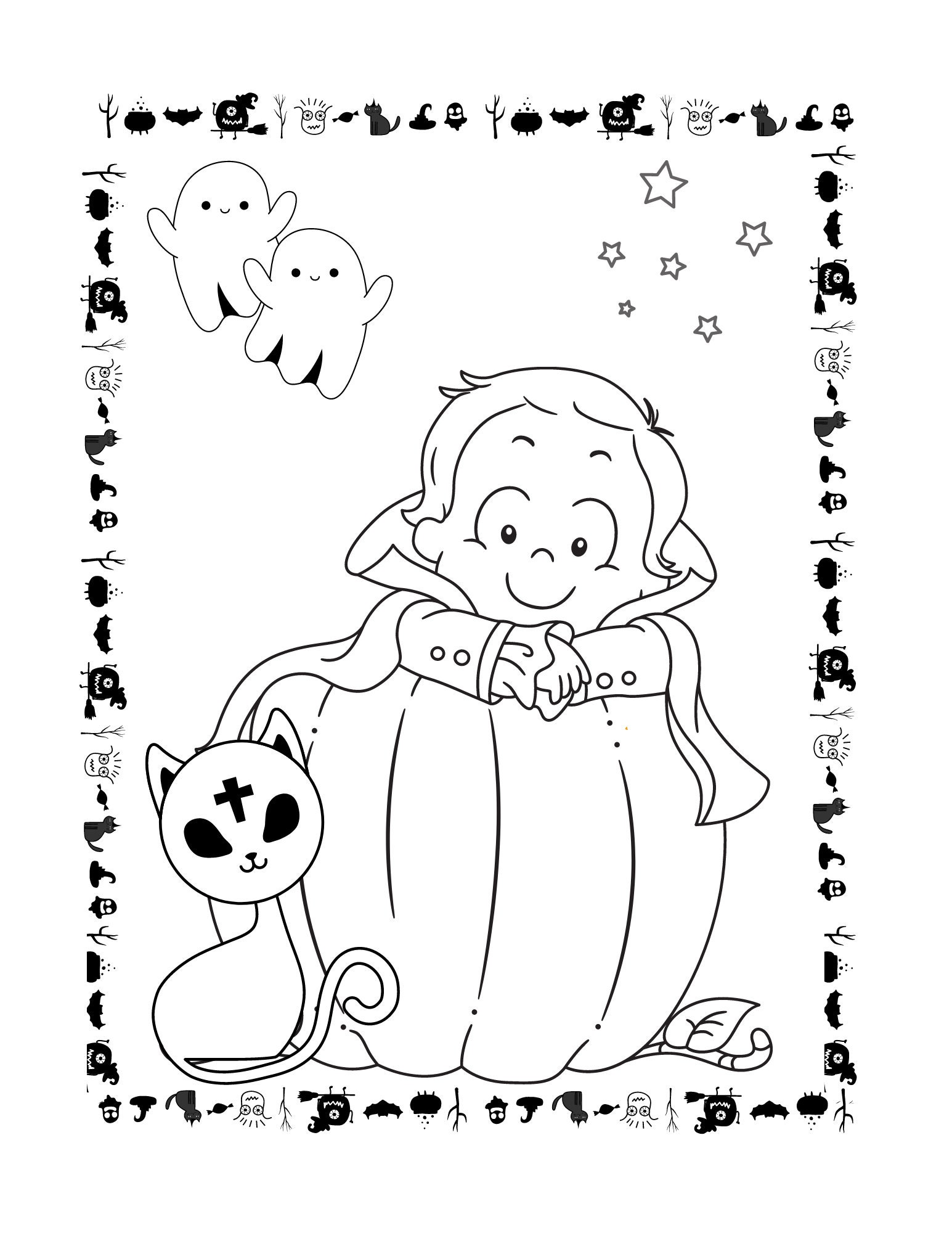Kids Halloween Coloring Pages - 15 Halloween Coloring Pages/book. Trick ...