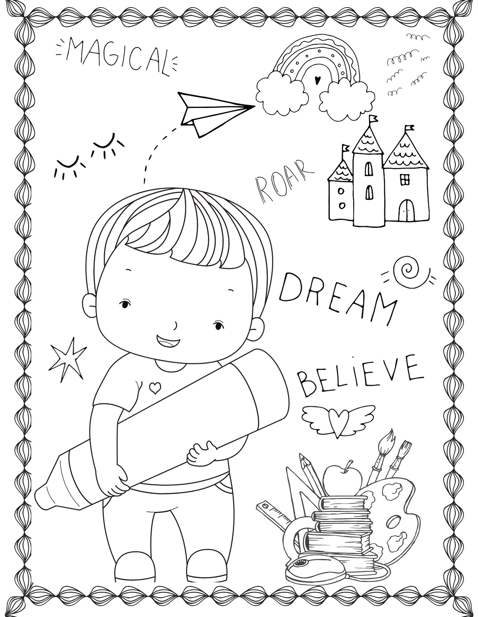 Coloring Book for Kids Happy Kids, 20 PDF Printable Kids Coloring Pages ...