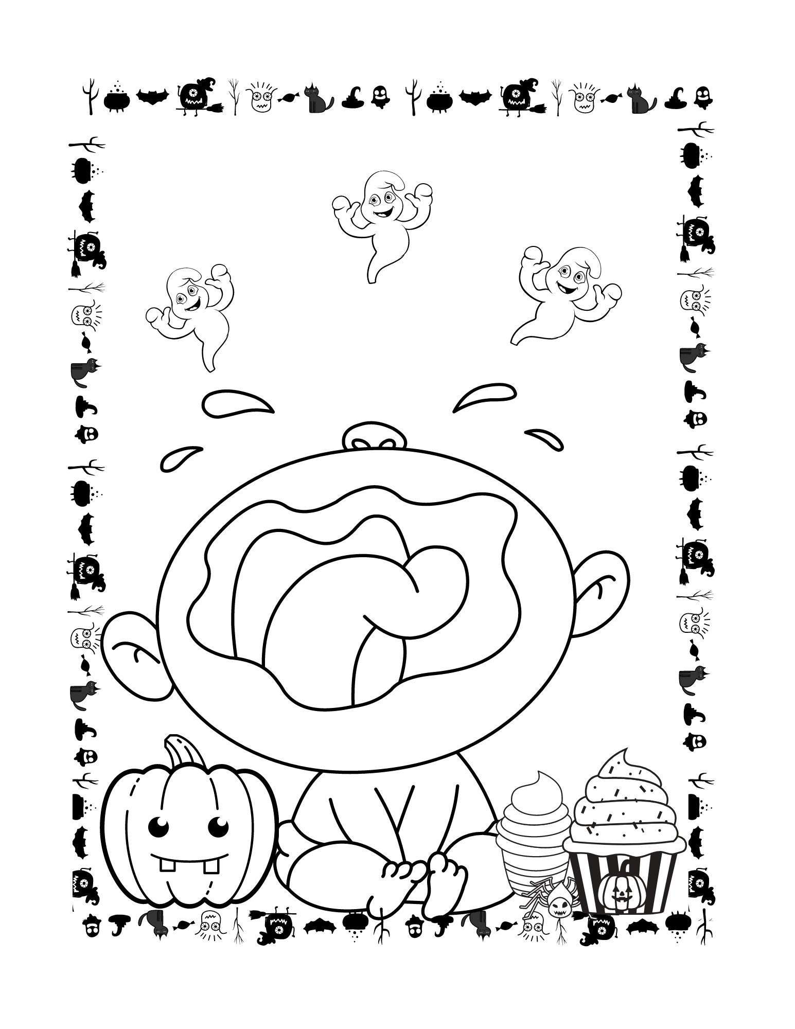 Kids Halloween Coloring Pages - 15 Halloween Coloring Pages/book. Trick ...