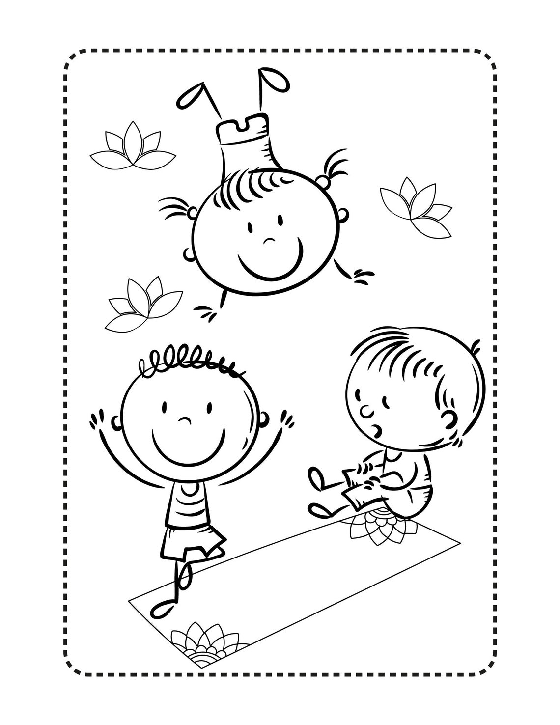 Yoga Kids and Animals Coloring Pages, Meditation Coloring, Chakras ...