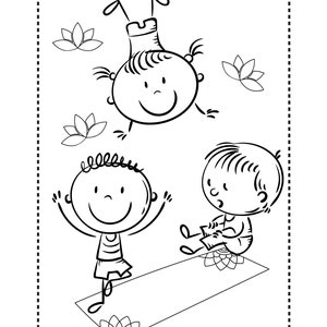 Yoga Kids and Animals Coloring Pages, Meditation Coloring, Chakras ...