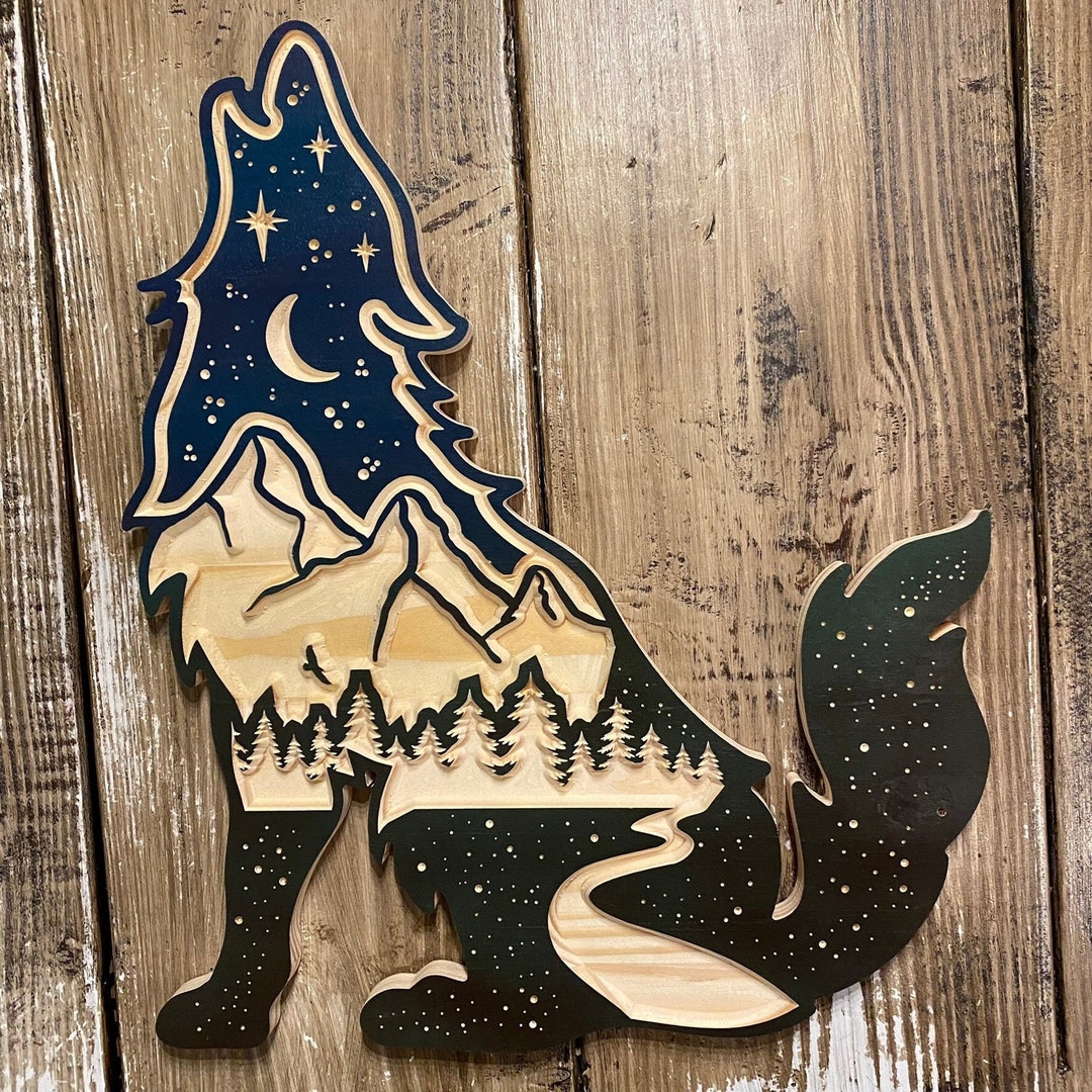 Calling Into the Wild Wolf, CNC File, DXF, Digital File Download - Etsy