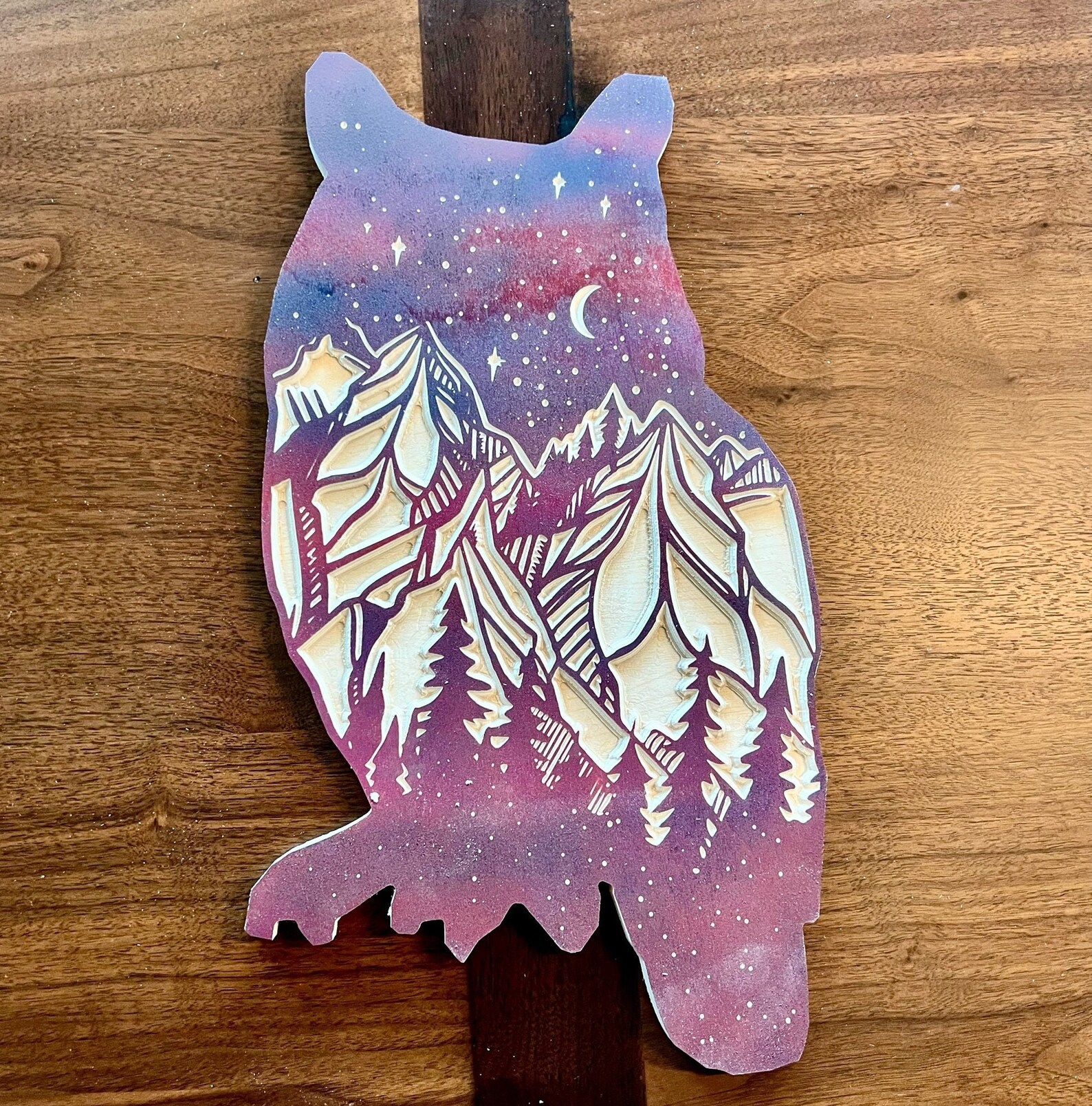 Starry Night Sitting Owl Silhouette, CNC File, DXF, Digital File ...