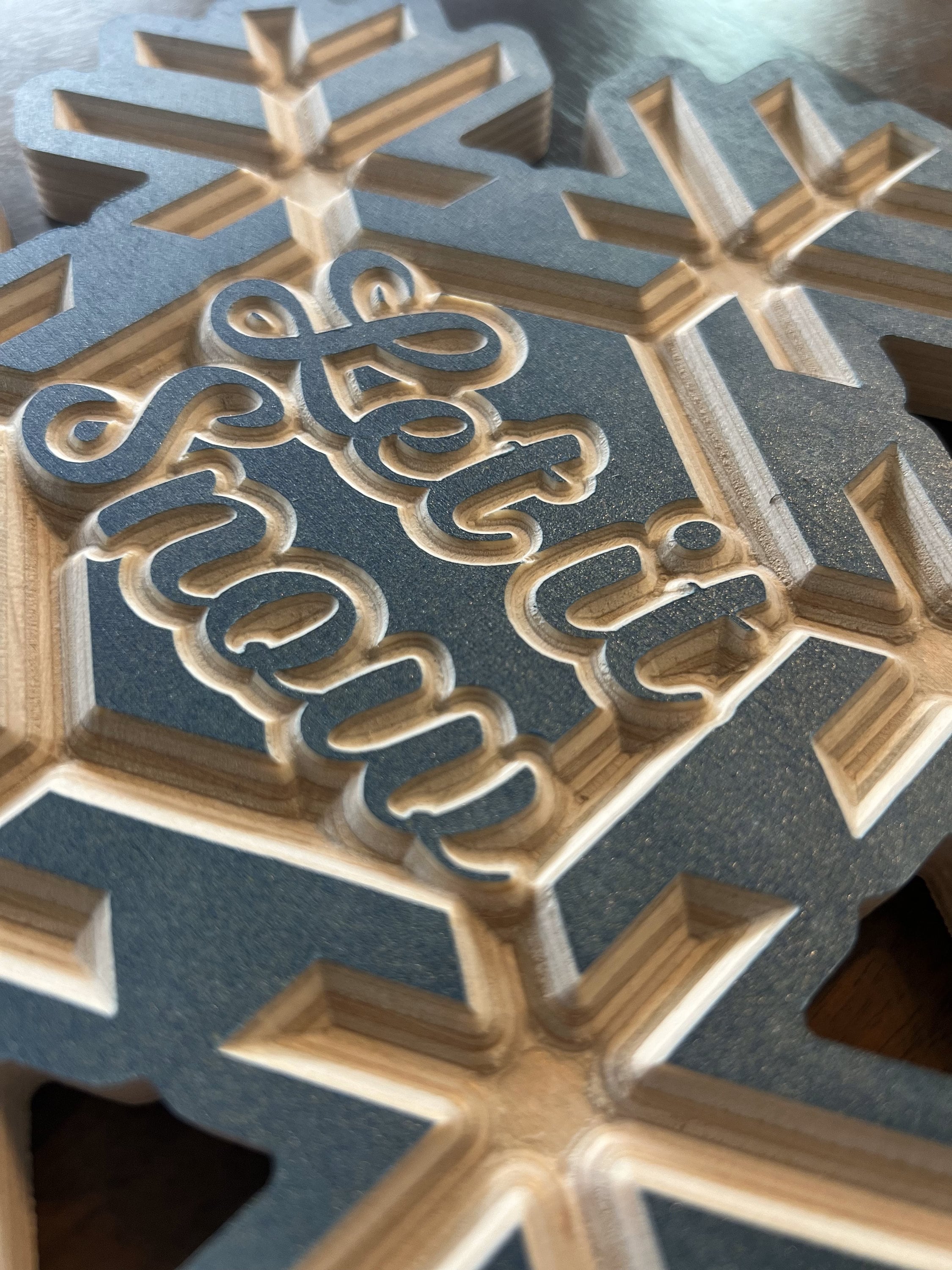 Let It Snow Snowflake, Winter Counter Décor, CNC File, DXF, Digital ...