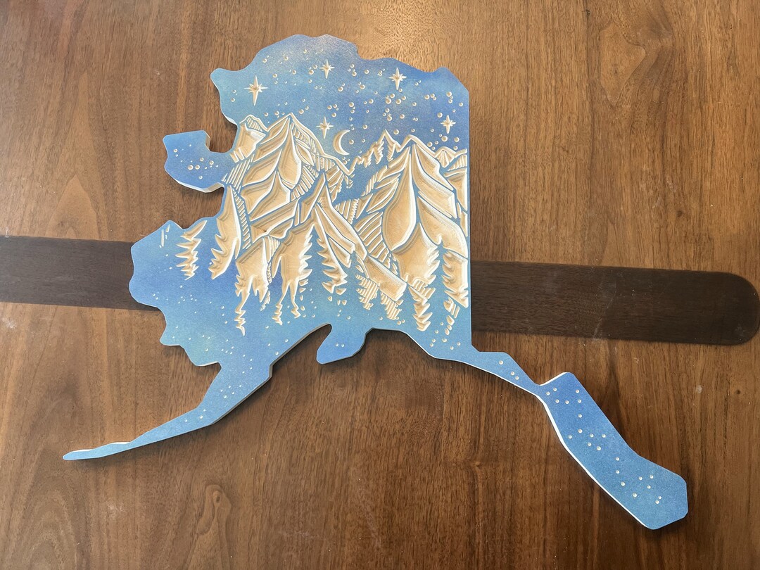 Starry Night Alaska State Silhouette, CNC File, DXF, Digital File ...