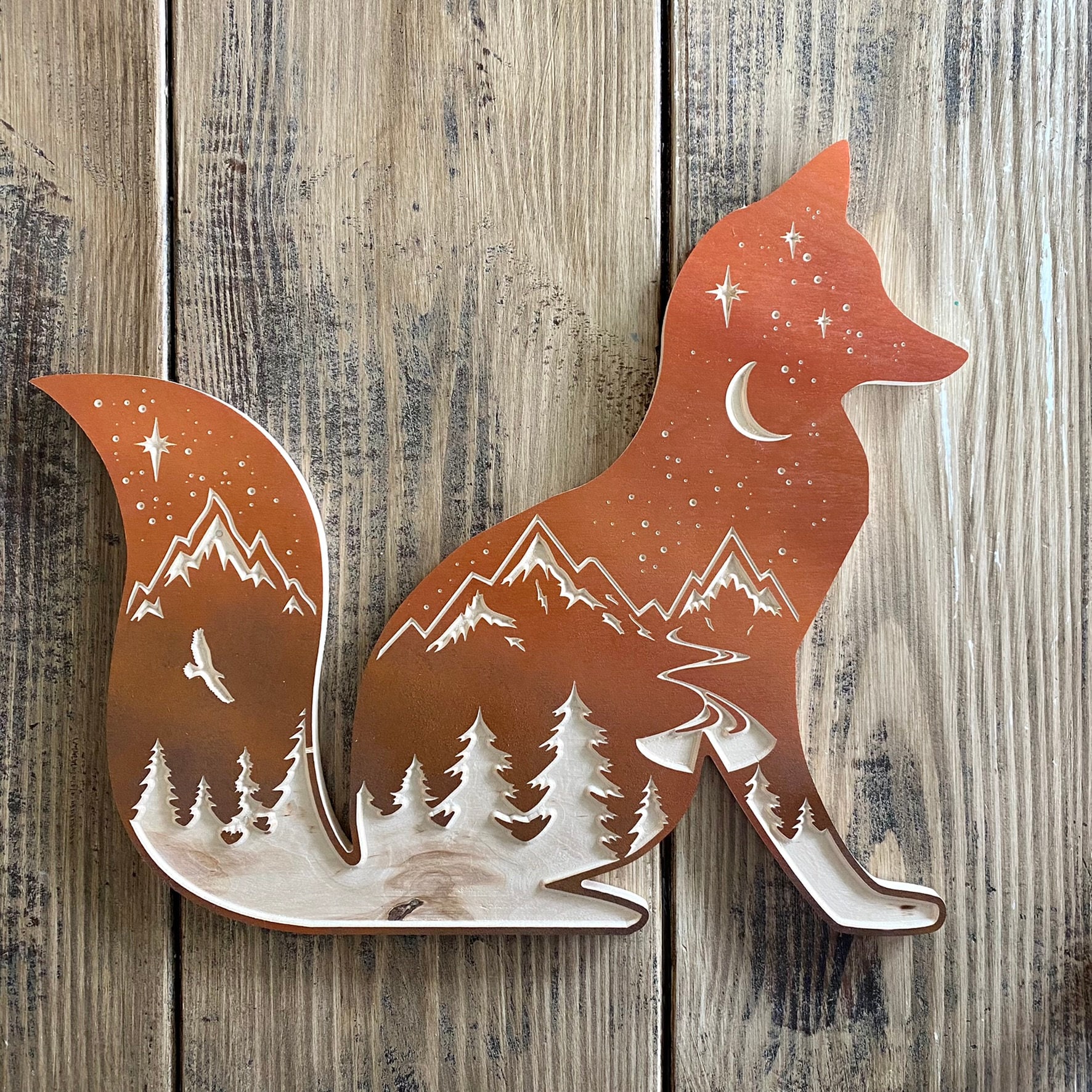 Starry Night Fox CNC File DXF Digital File Download - Etsy